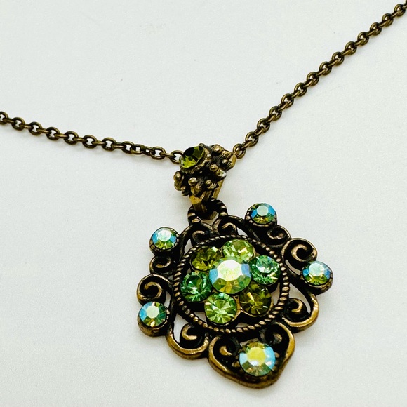 Michal Negrin | Jewelry | Vintage Michal Negrin Green Crystal Necklace ...